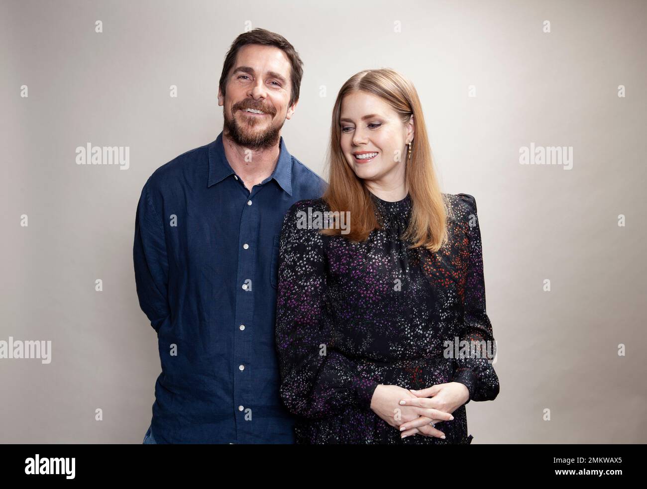 In this Dec. 10, 2018 photo, actors Christian Bale, left and Amy Adams ...