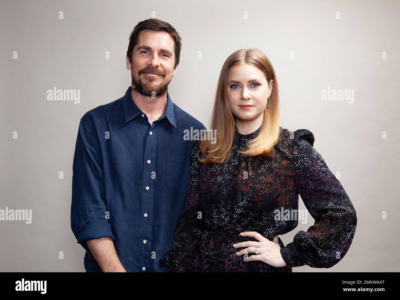 In this Dec. 10, 2018 photo, actors Christian Bale, left and Amy Adams ...