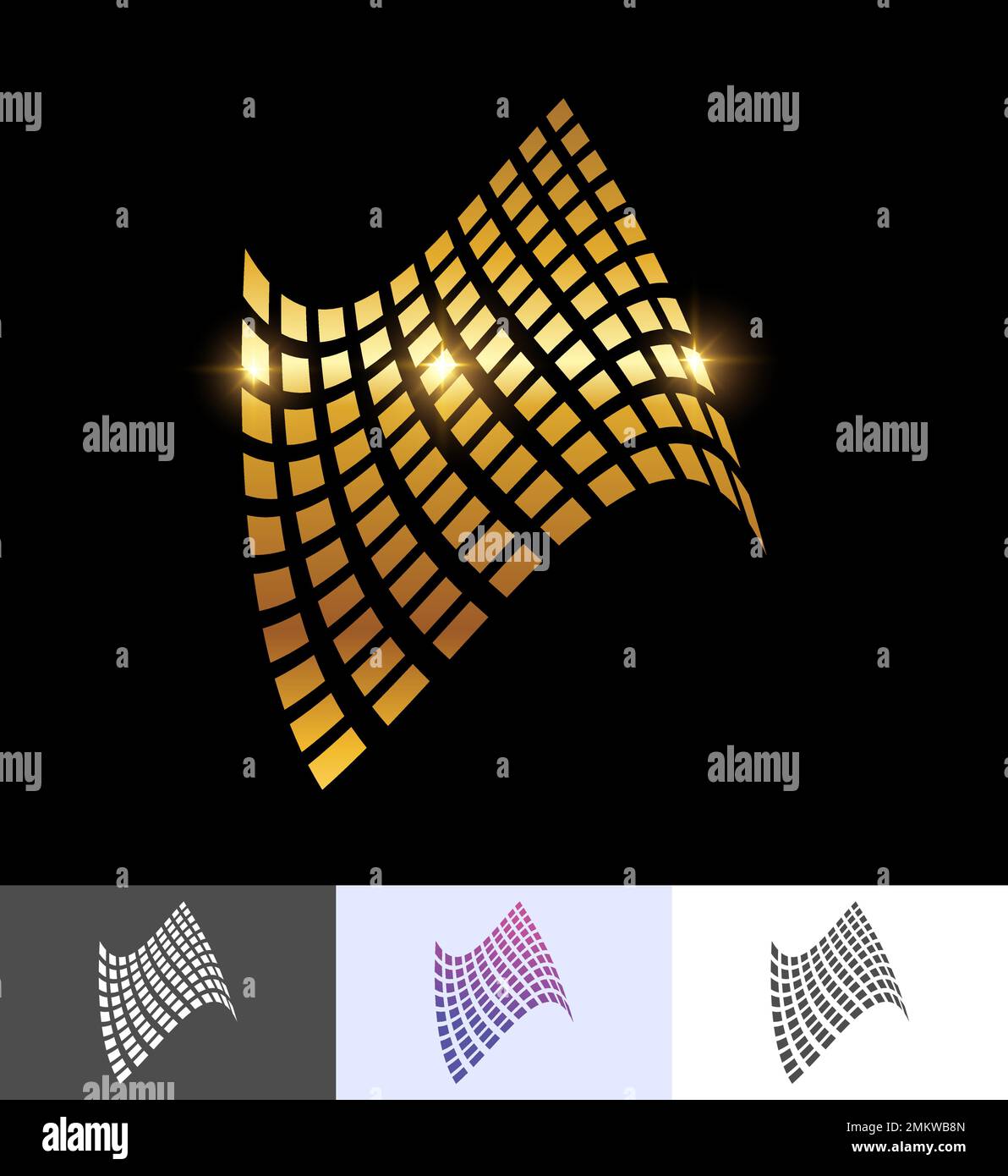 A vector illustration set of Golden Tiled Abstract perspective ...