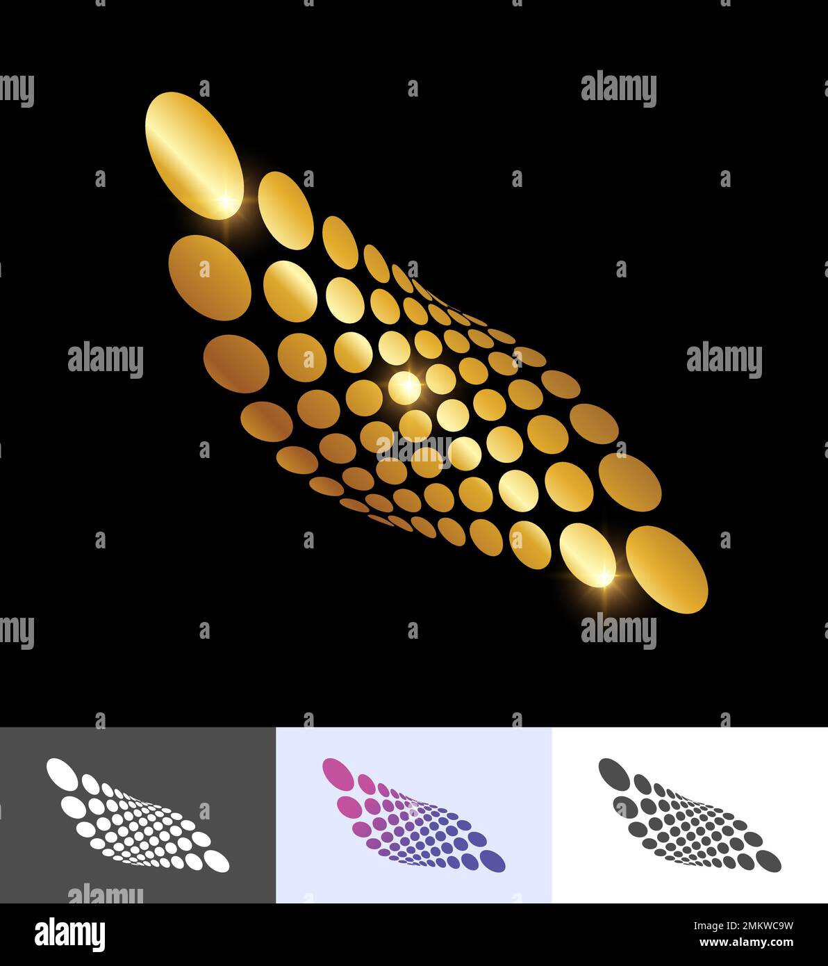 A vector illustration set of Golden Tiled Abstract perspective ...