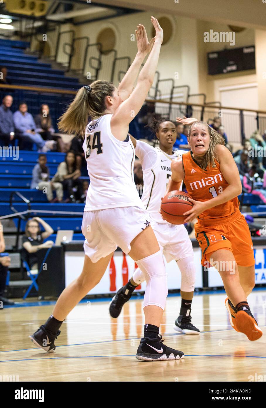 Miami (FL) Hurricanes guard Laura Cornelius (1) drives to the basket on ...