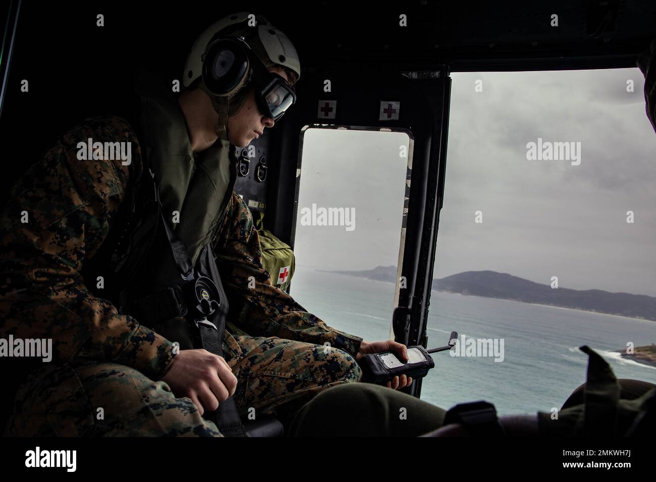 U.S. Marine Corps Lance Cpl. Jeramy Martin, a communications data system administrator attached ...