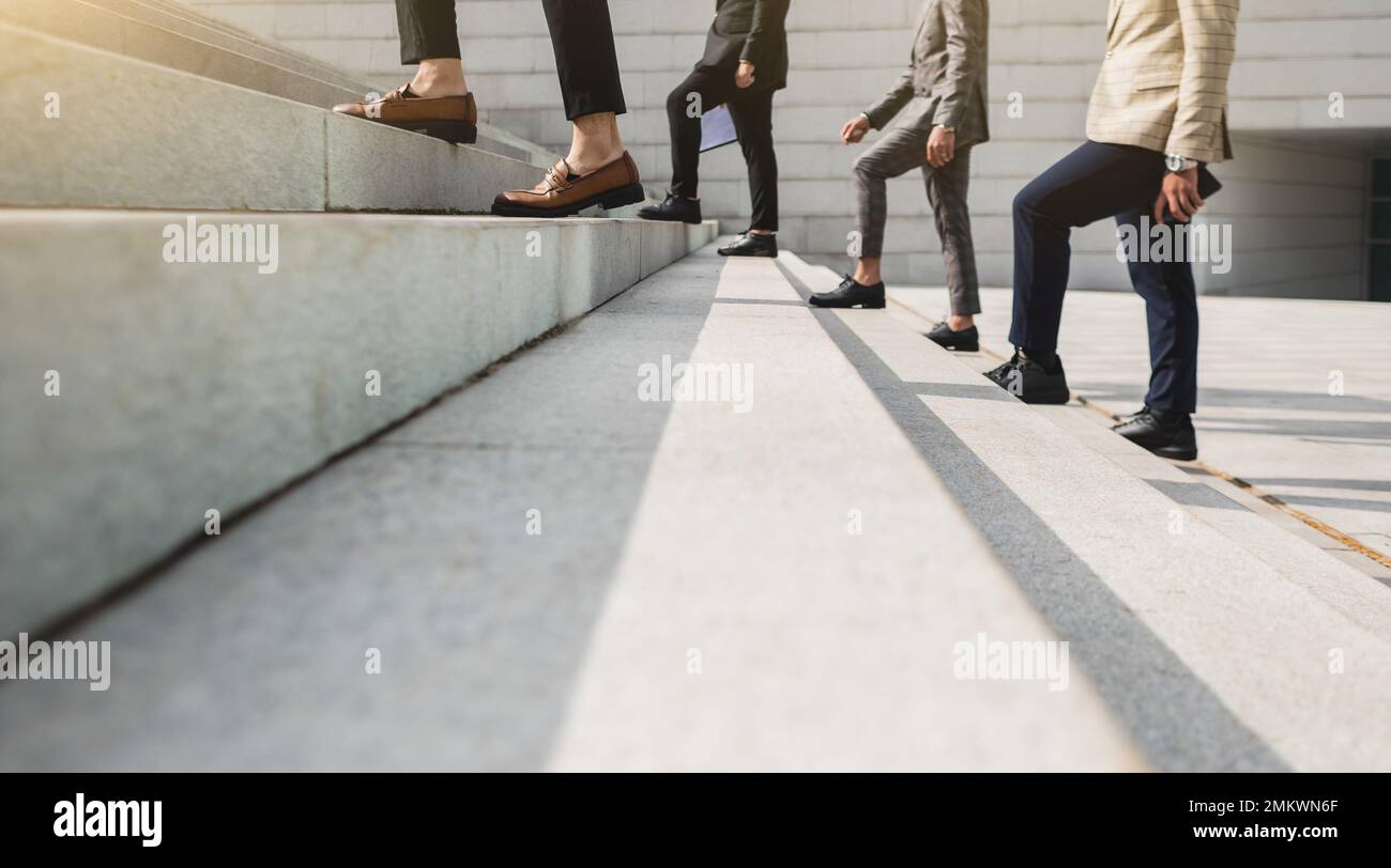 People walking up ladder steps hi-res stock photography and images - Alamy