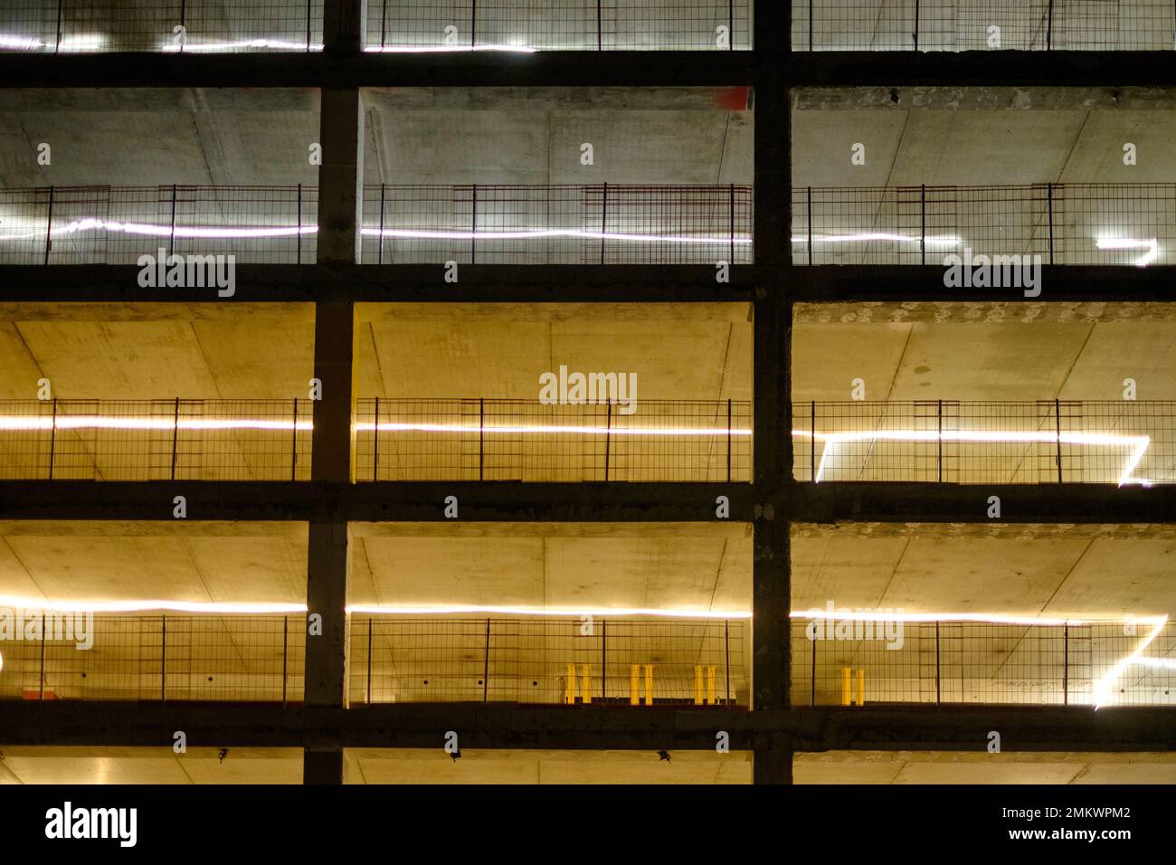 Construction Site by Night with Neon Lights Stock Photo - Alamy