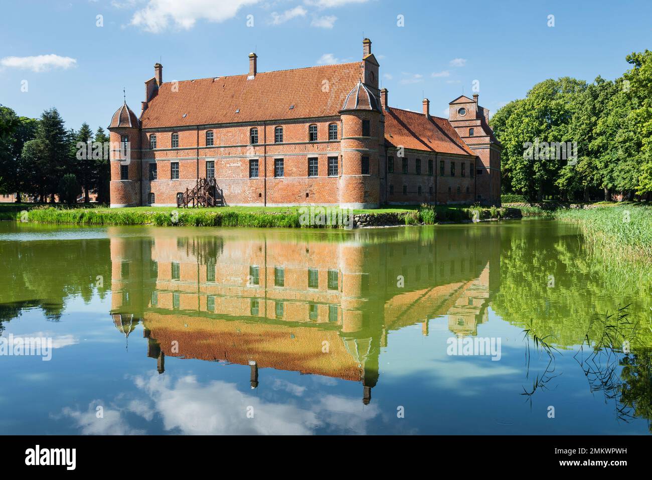 Denmark, Jutland, Djursland: The Renaissance facade of Rosenholm Castle ...