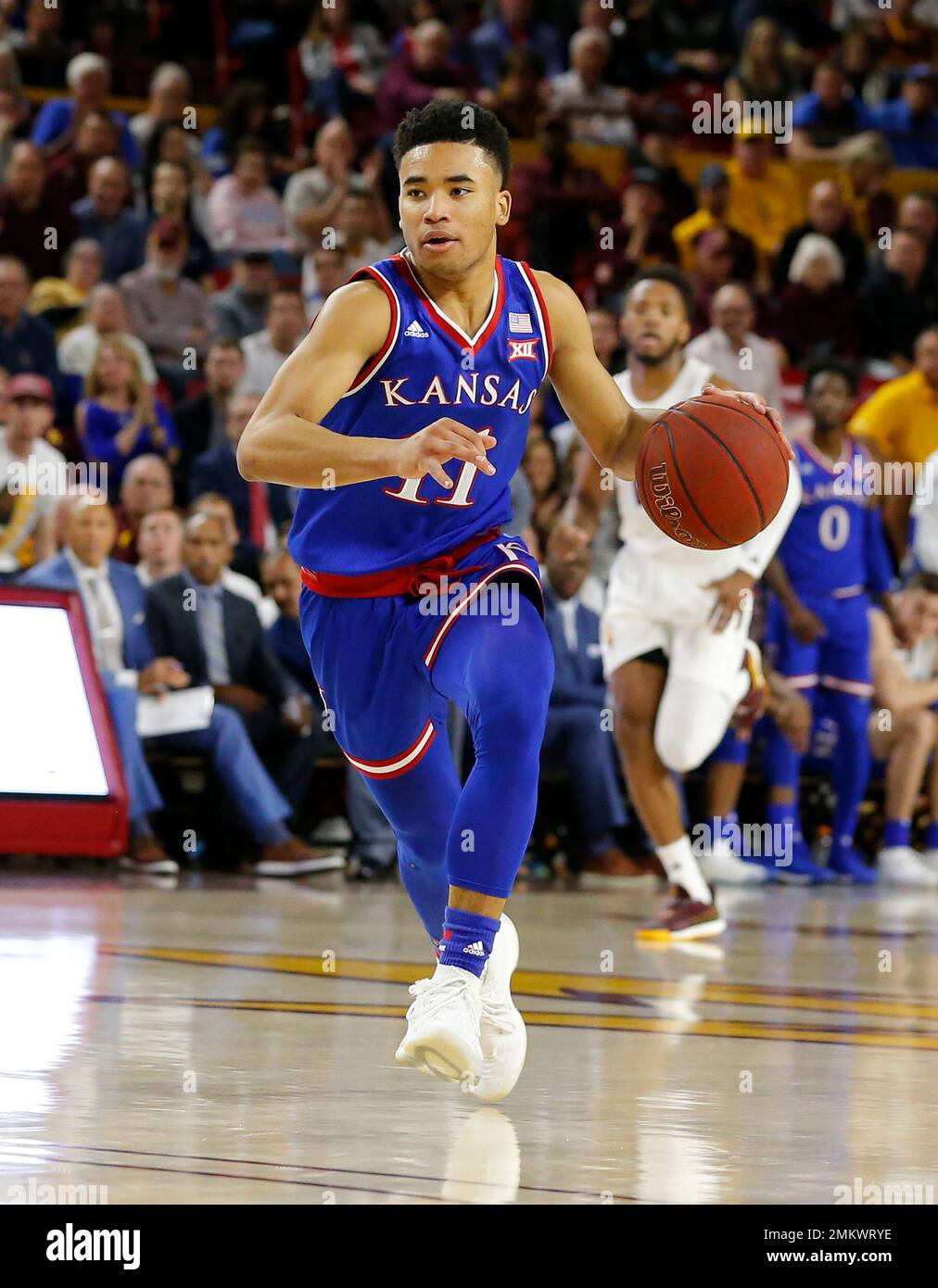 Kansas guard Devon Dotson (11) in the first half during an NCAA college ...