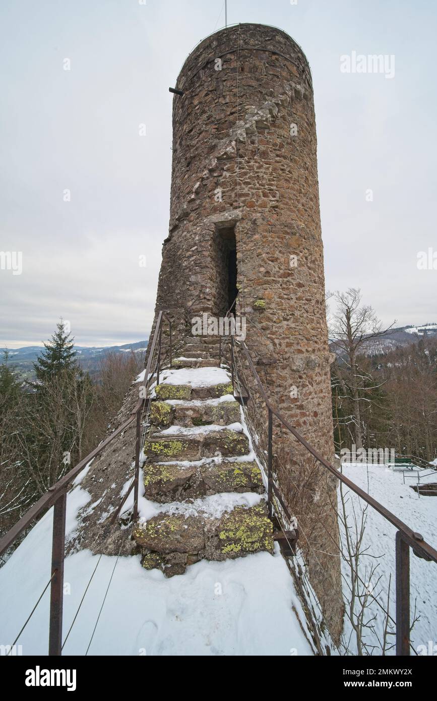"Bärenfels" castle, the ruins of a hilltop castle at 702.5 m. Built ...