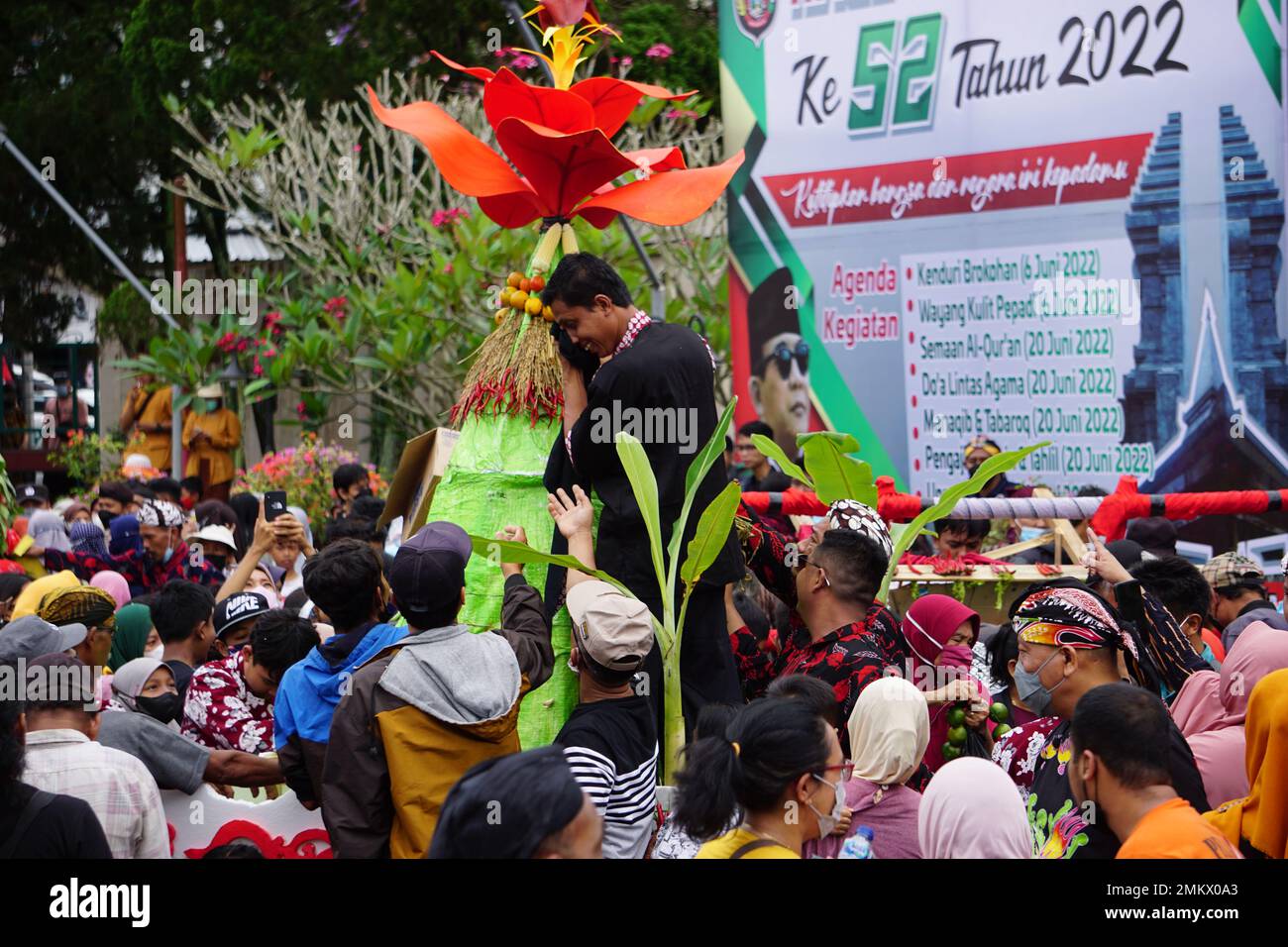 The celebration of grebeg pancasila. Grebeg Pancasila is held to ...