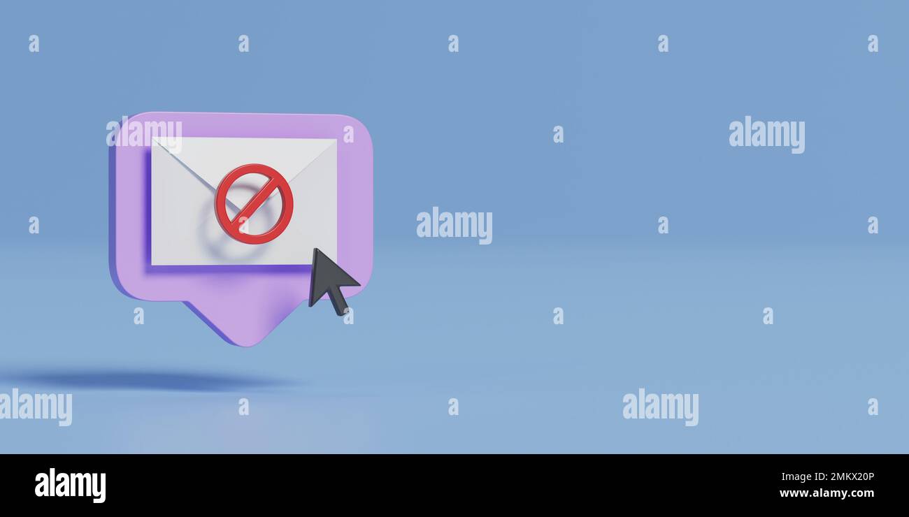 Digital notification with blocked message, spam, dangerous message ...