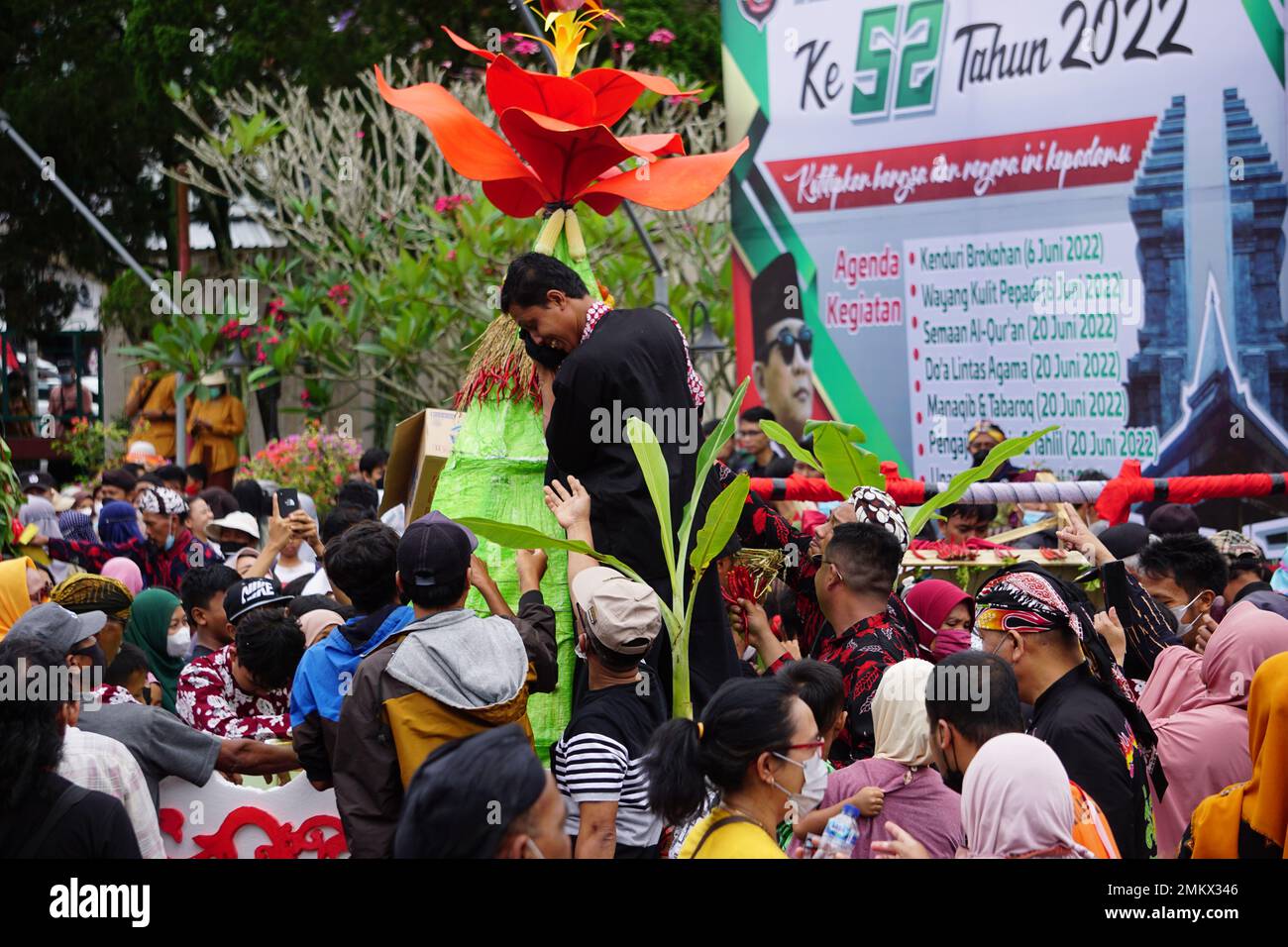The celebration of grebeg pancasila. Grebeg Pancasila is held to ...