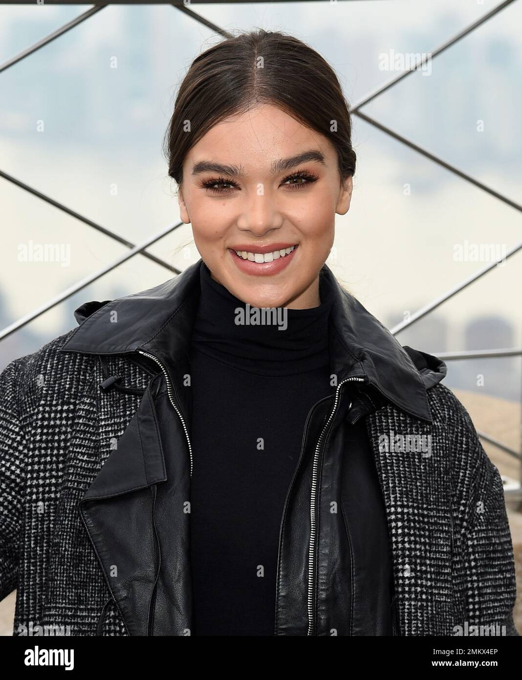 Actor Hailee Steinfeld poses on the 86th floor observation deck at the ...