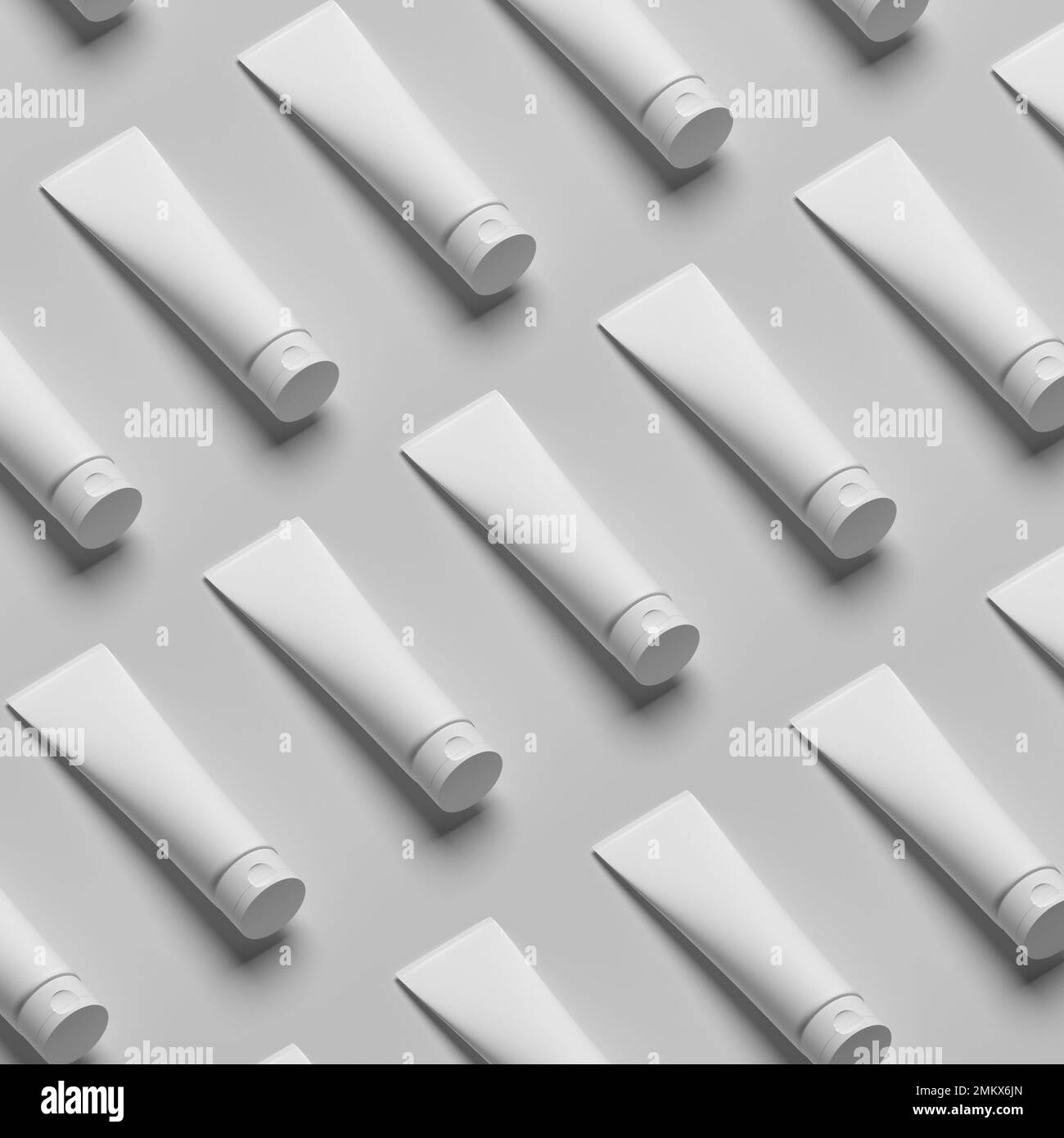 3D rendering, packaging template for cream or cosmetics. Top view ...