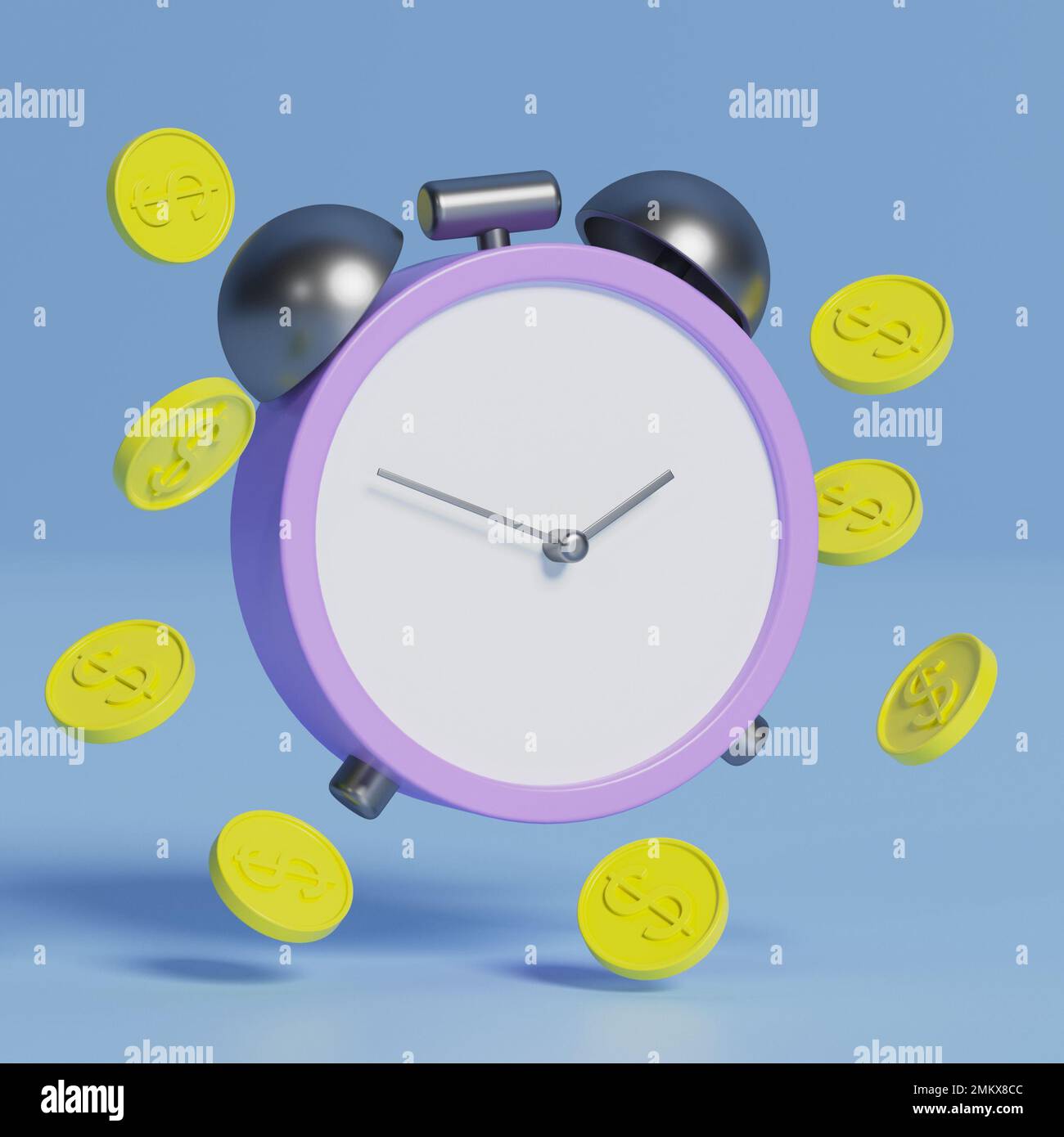 watch and money watch and money on pastel blue background. Concept time ...