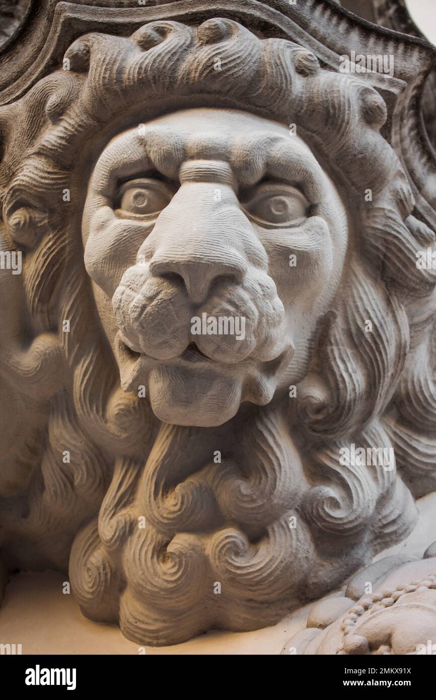 Ukraine, Lviv, historical lion sculpture, symbol of the city Stock ...
