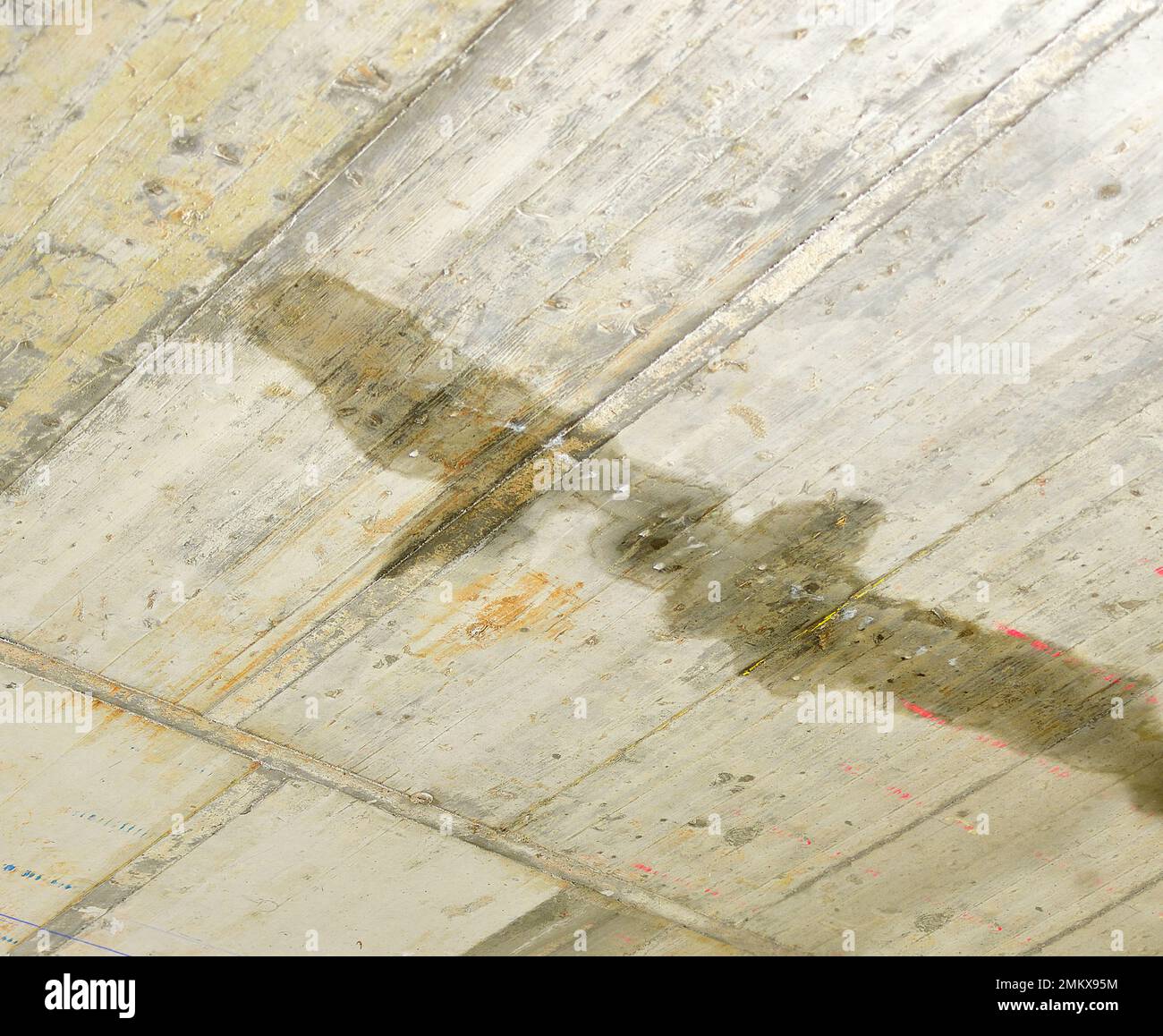 Rain water leaks on the roof causing damage Stock Photo - Alamy