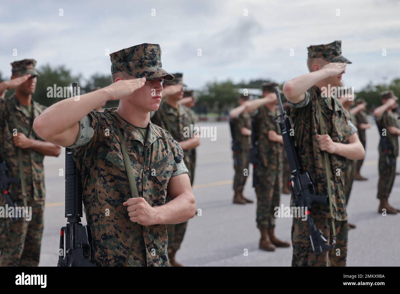 Recruits with Echo Company, 2nd Recruit Training Battalion execute ...