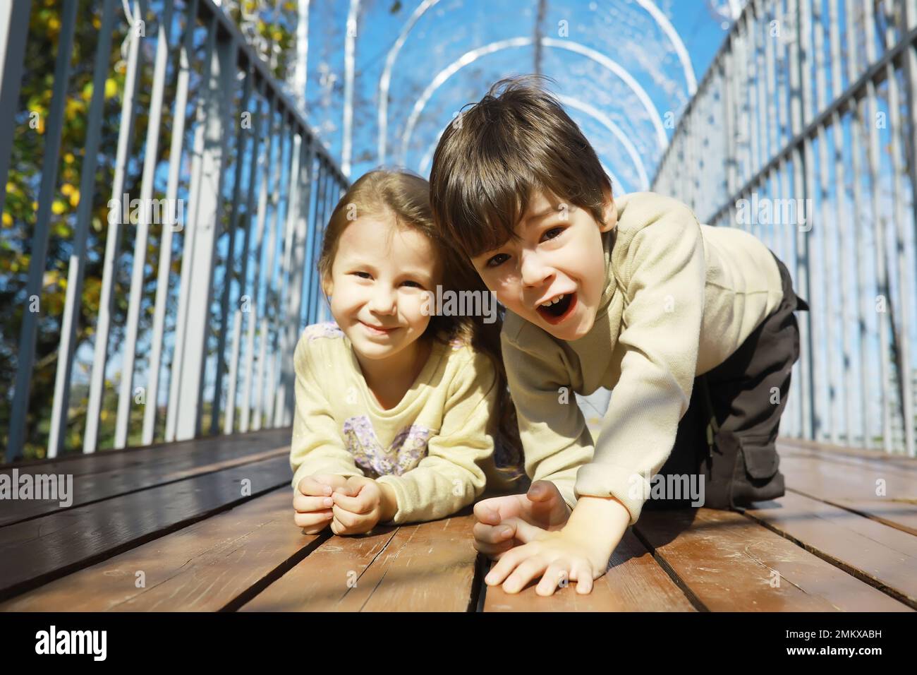 Rear View Of Children On Outdoor Activity Camping Trip Walking ...