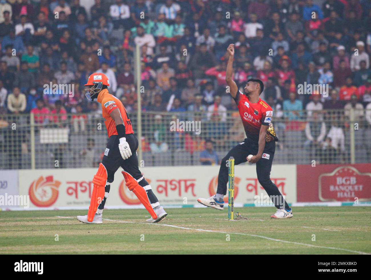 Non Exclusive: 28 January 2023 in Sylhet-Bangladesh: Comilla Victorians team bowler MUSTAFIZUR ...