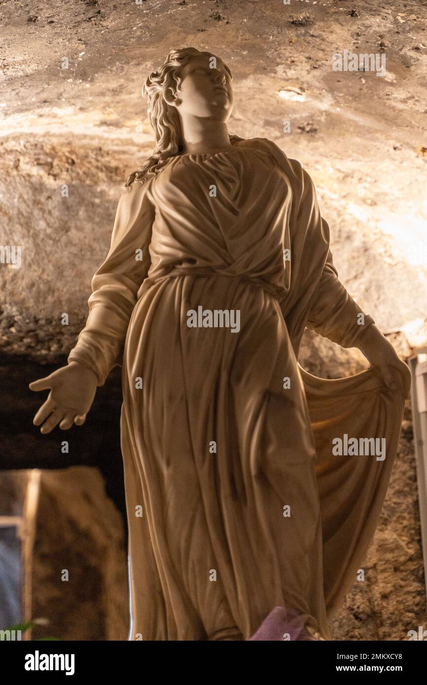 the interior of the historical Sant'Agata Prison Church located in ...