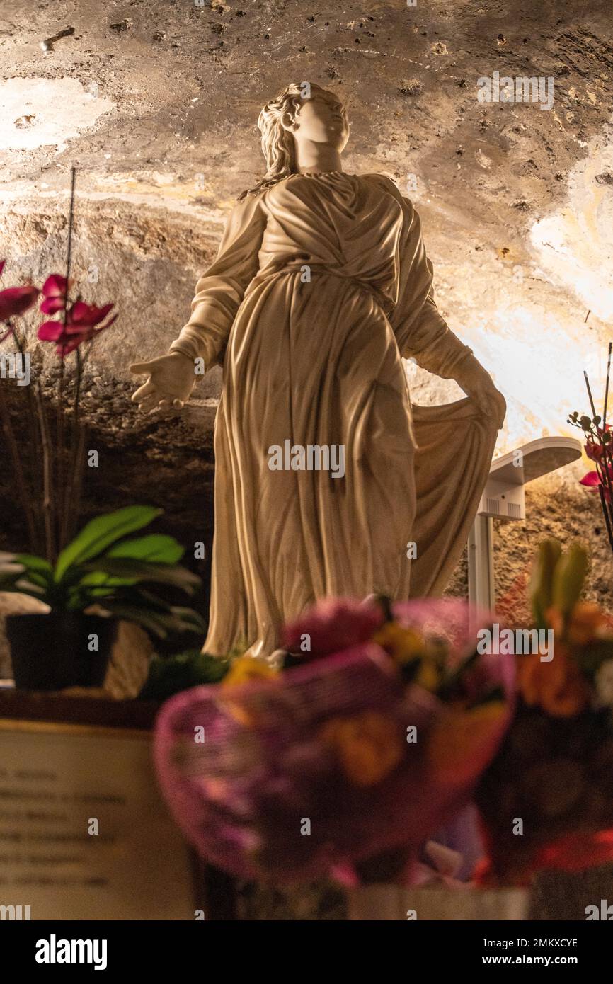 the interior of the historical Sant'Agata Prison Church located in ...