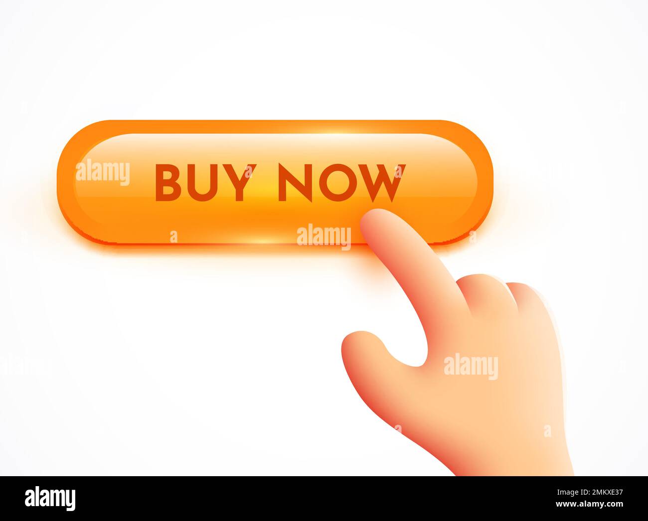 Hand pressing the buy now button. Vector illustration Stock Vector ...