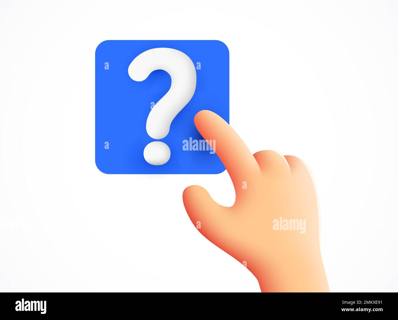 3d Hand pressing the question button. Vector illustration Stock Vector ...