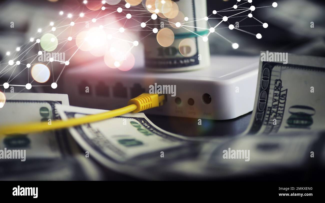 internet router and one hundred dollars. Communication internet cost ...