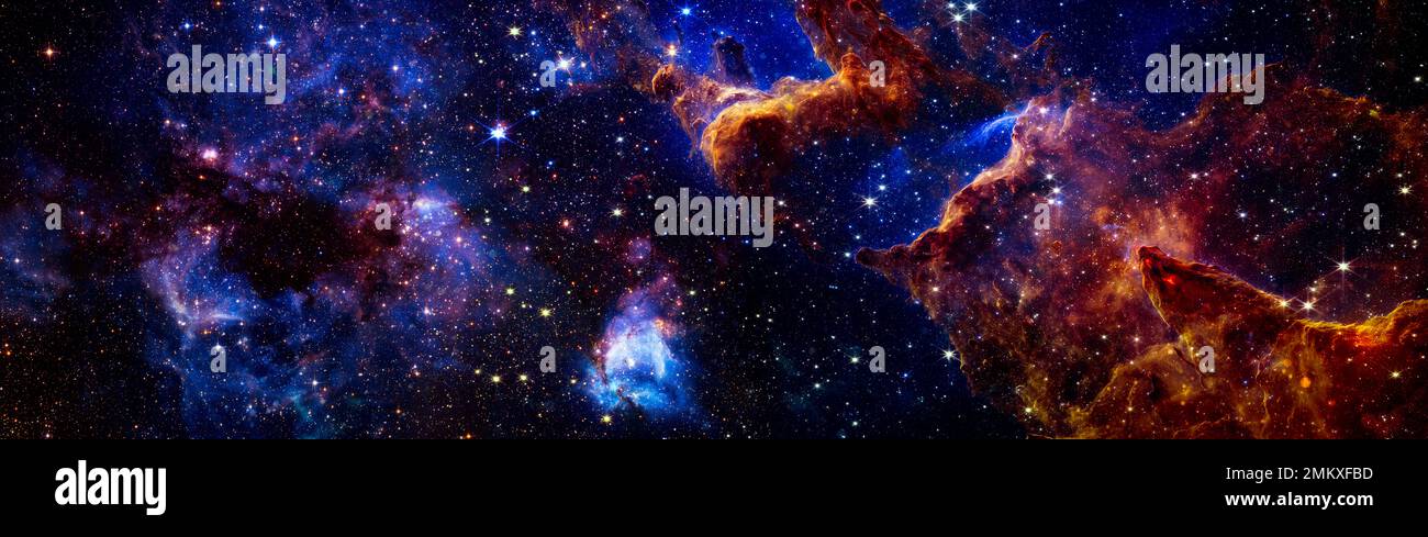 Panorama. Horizontal view for a glass panels . Template banner ...