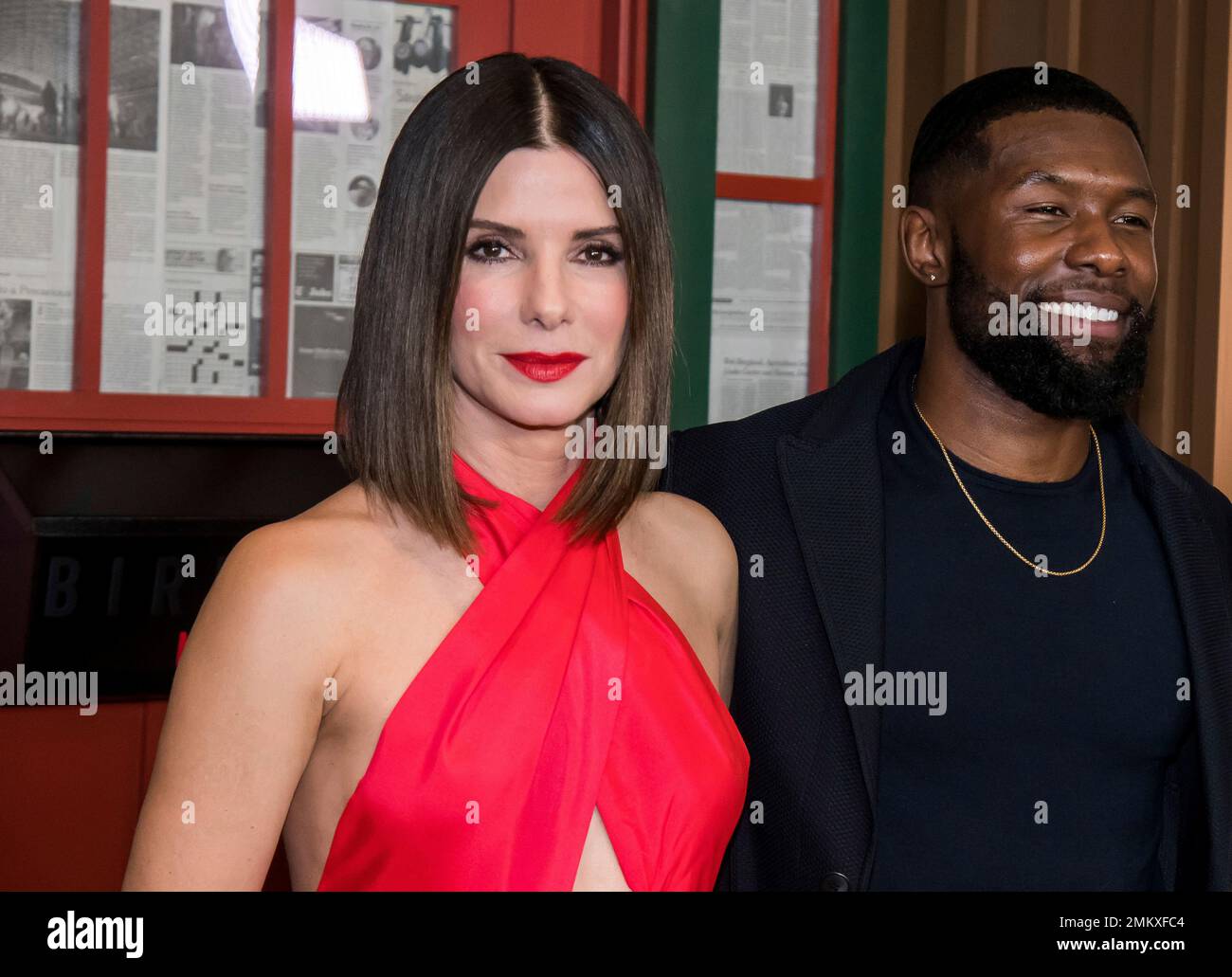 Sandra Bullock and Trevante Rhodes attend a screening of "Bird Box" at ...