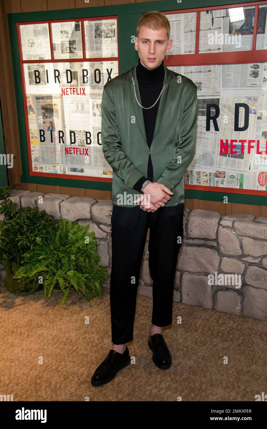 Colson Baker attends a screening of "Bird Box" at Alice Tully Hall on ...