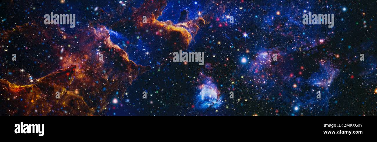 Panorama. Horizontal view for a glass panels . Template banner ...