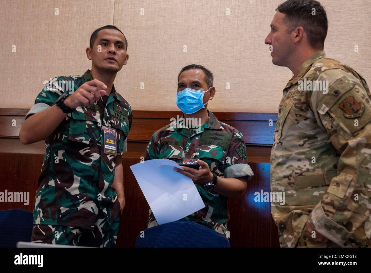 Lt. Cmdr. Angga Radiansyah and Capt. Dicky Dharwaly of the TNI Navy ...