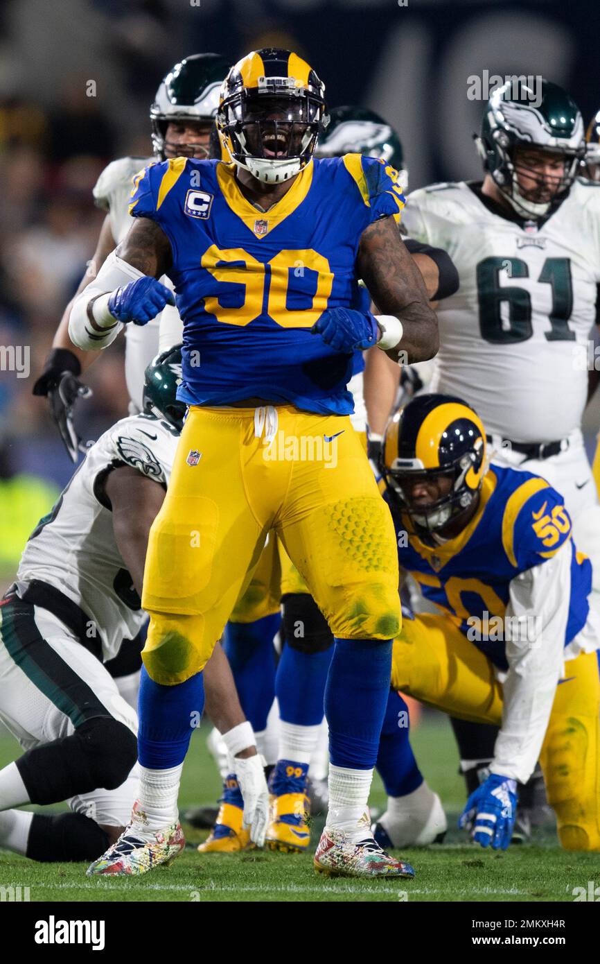 Los Angeles Rams defensive end Michael Brockers celebrates after ...