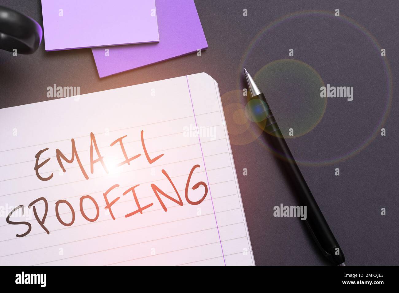 Hand writing sign Email Spoofing. Business approach secure the access ...