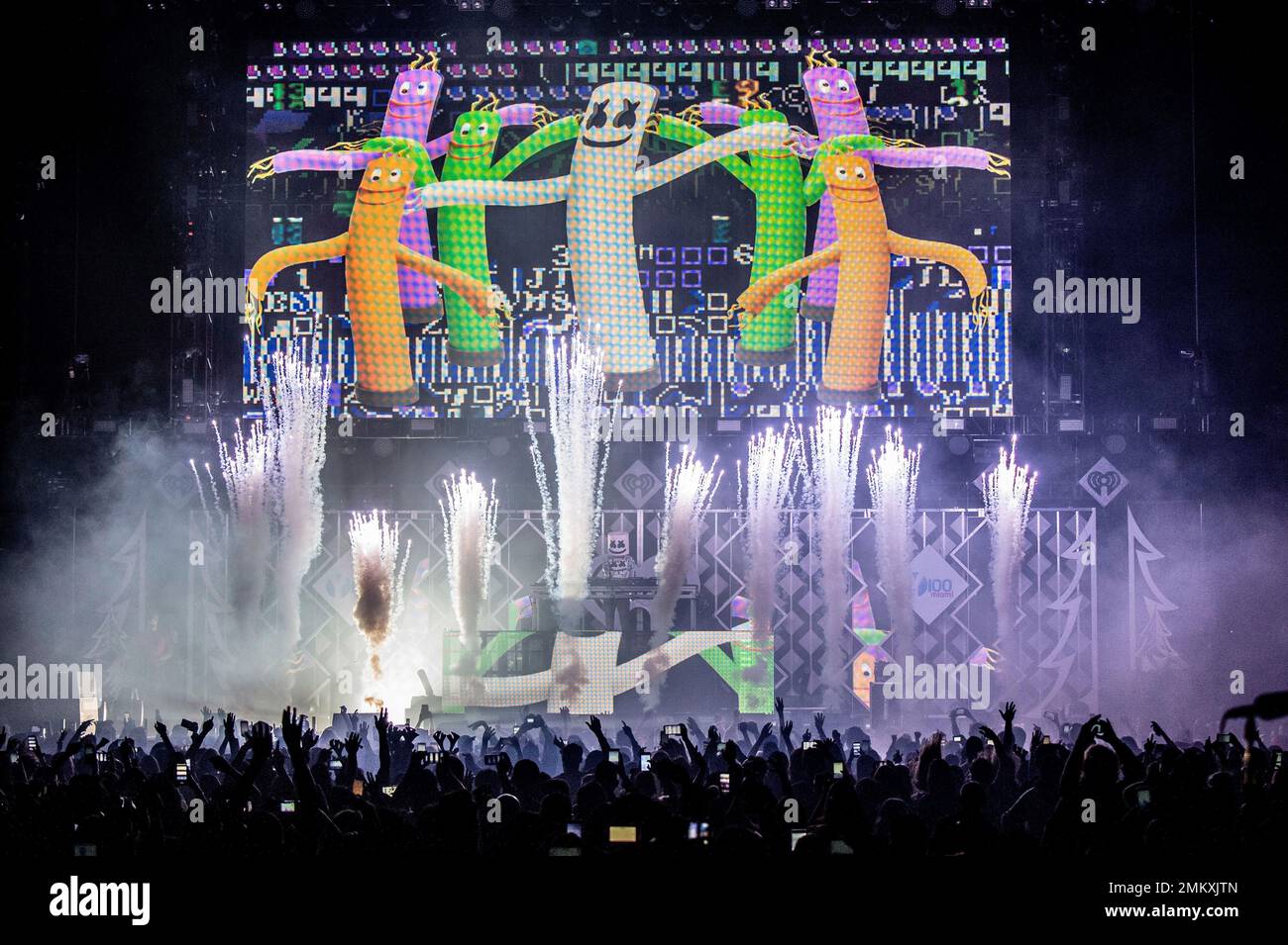 Marshmello performs at Y100's Jingle Ball at BB&T Center on Sunday, Dec ...