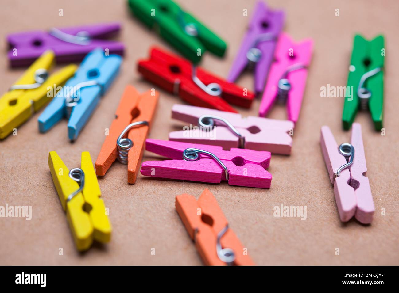 colored clothespins for clothes Stock Photo - Alamy