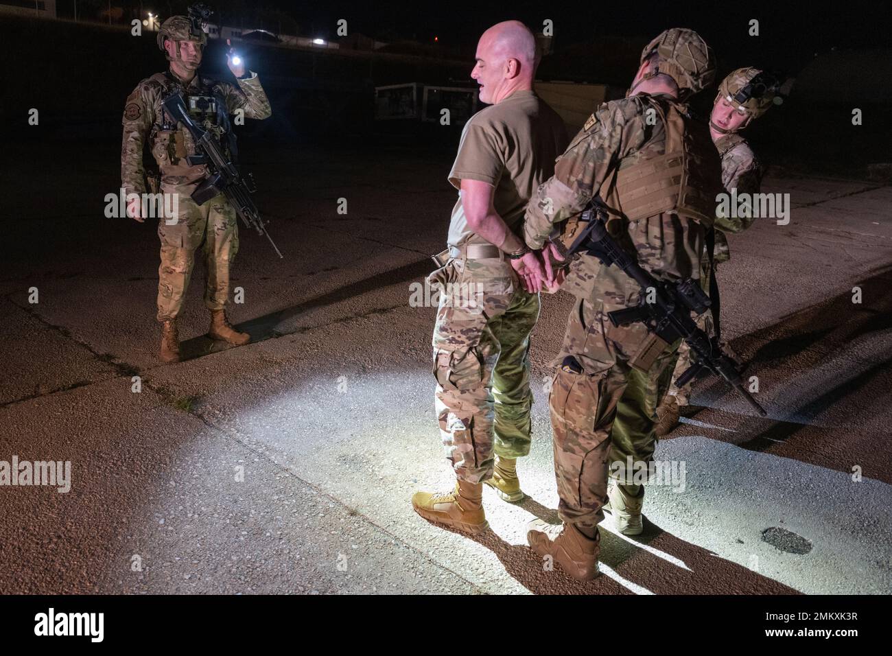 52nd Security Forces Squadron members participate in an exercise to ...