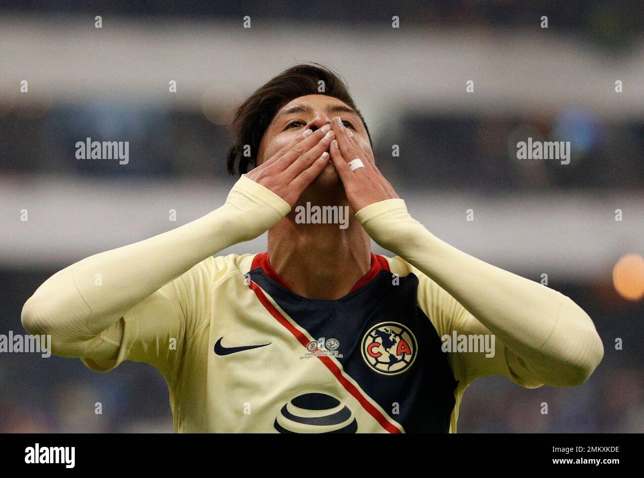 America's Edson Alvarez celebrates his goal against Cruz Azul during ...