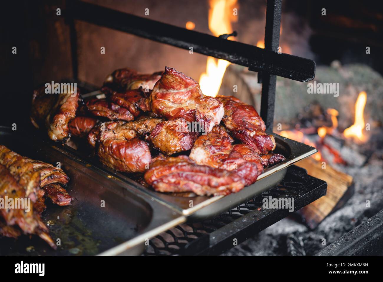 Meat baked on grill hi-res stock photography and images - Alamy