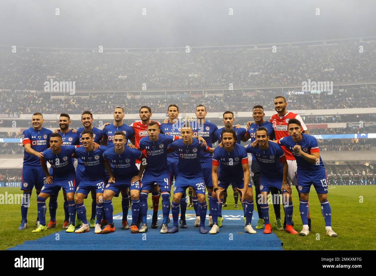Cruz Azul team pose for a group photo prior to the Mexico soccer league ...