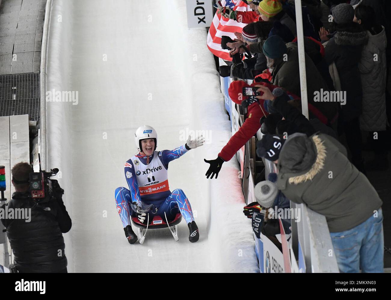 Summer Britcher, of the United States, reacts after competing in the ...
