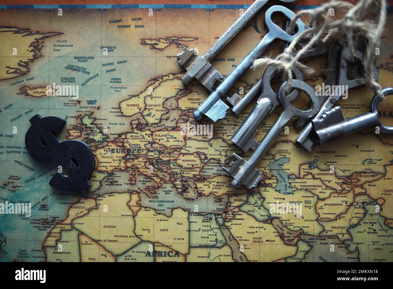 Antique pirate rare items collections including with a compass, retro ...