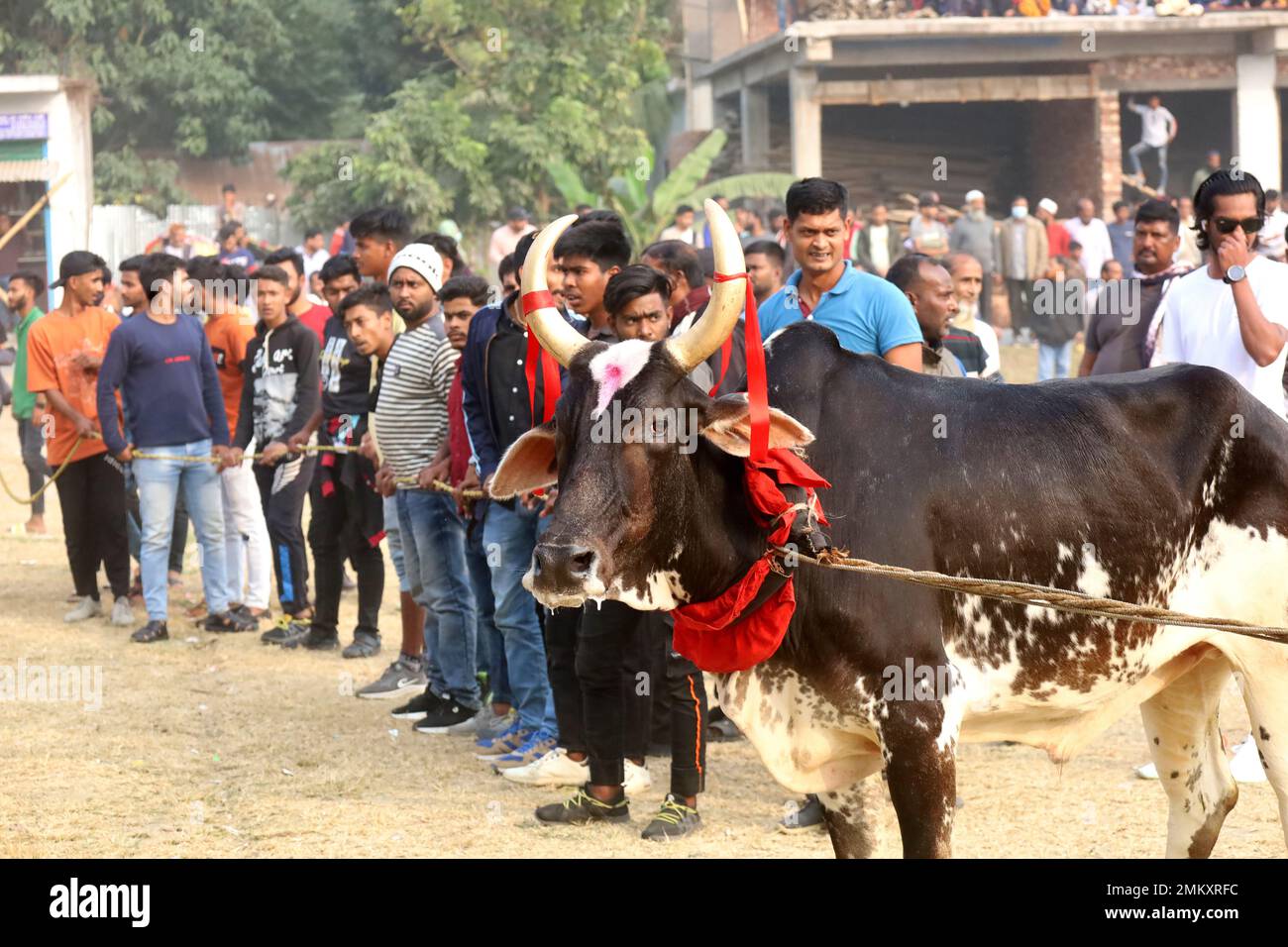 Nawabgonj, Dhaka, Bangladesh. 29th Jan, 2023. Local people participate ...