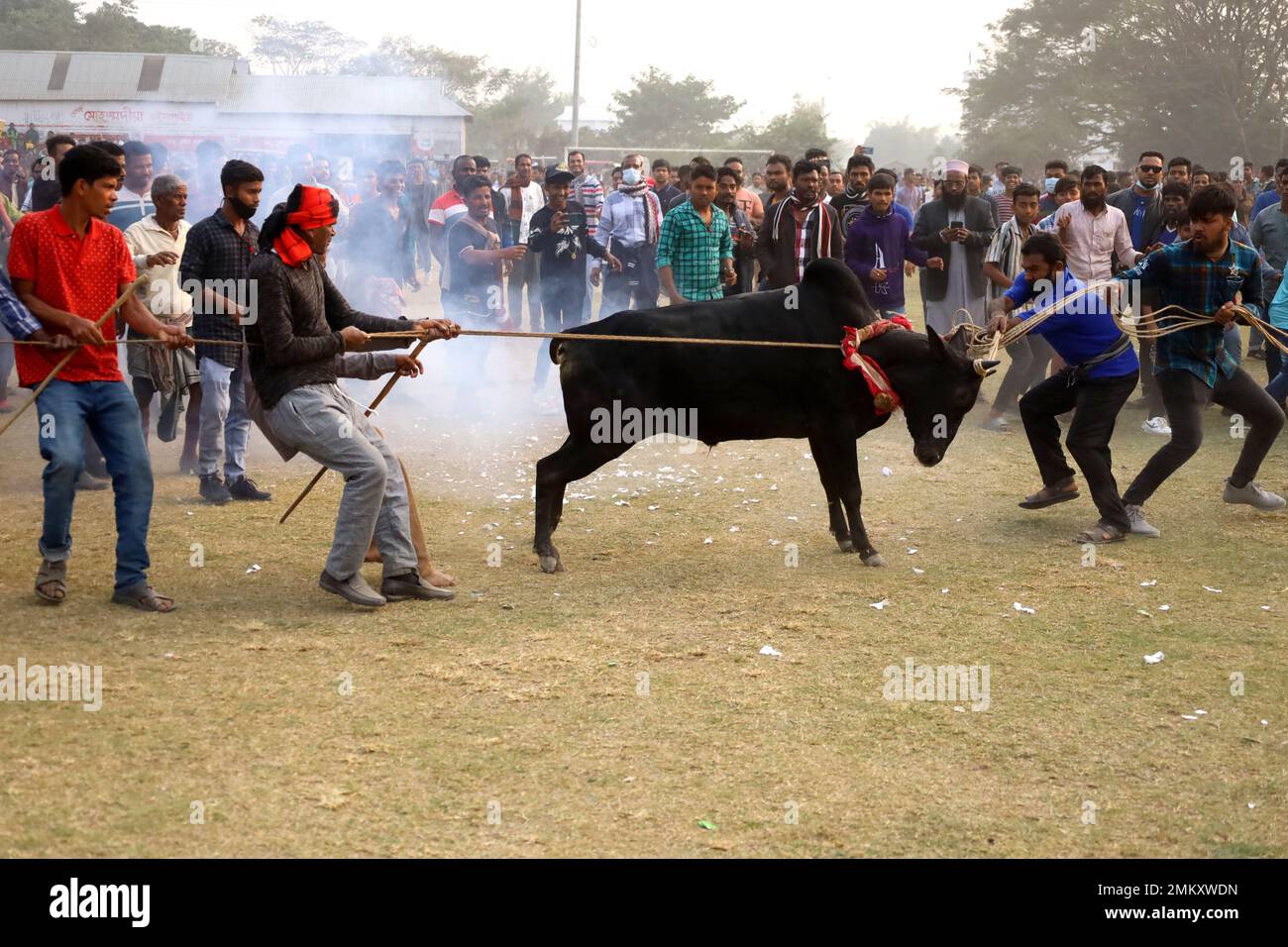 Nawabgonj, Dhaka, Bangladesh. 29th Jan, 2023. Local people participate ...