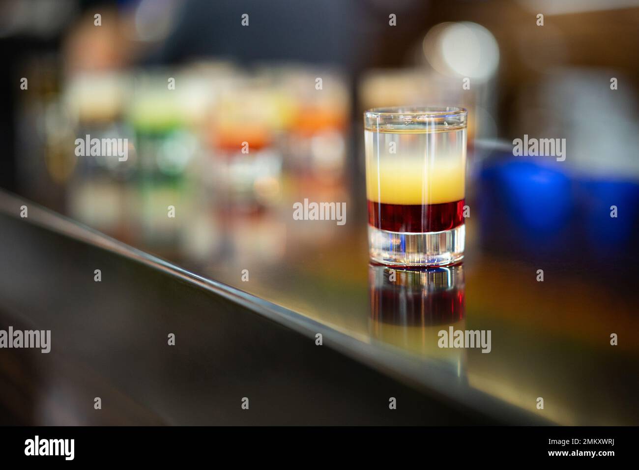alcoholic shots at the bar Stock Photo - Alamy