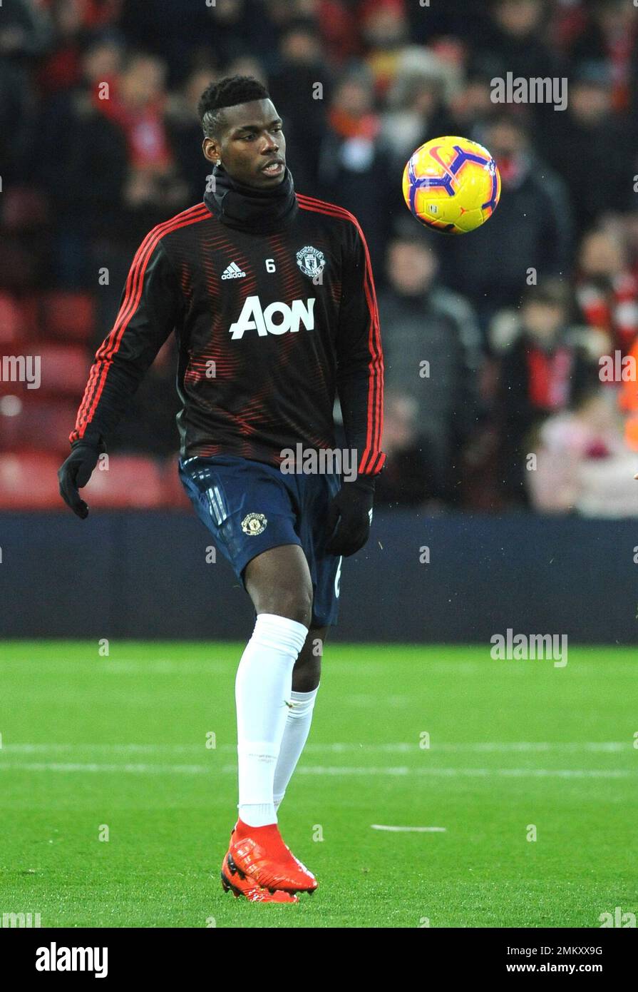 Manchester United's Paul Pogba warms up prior to the English Premier ...