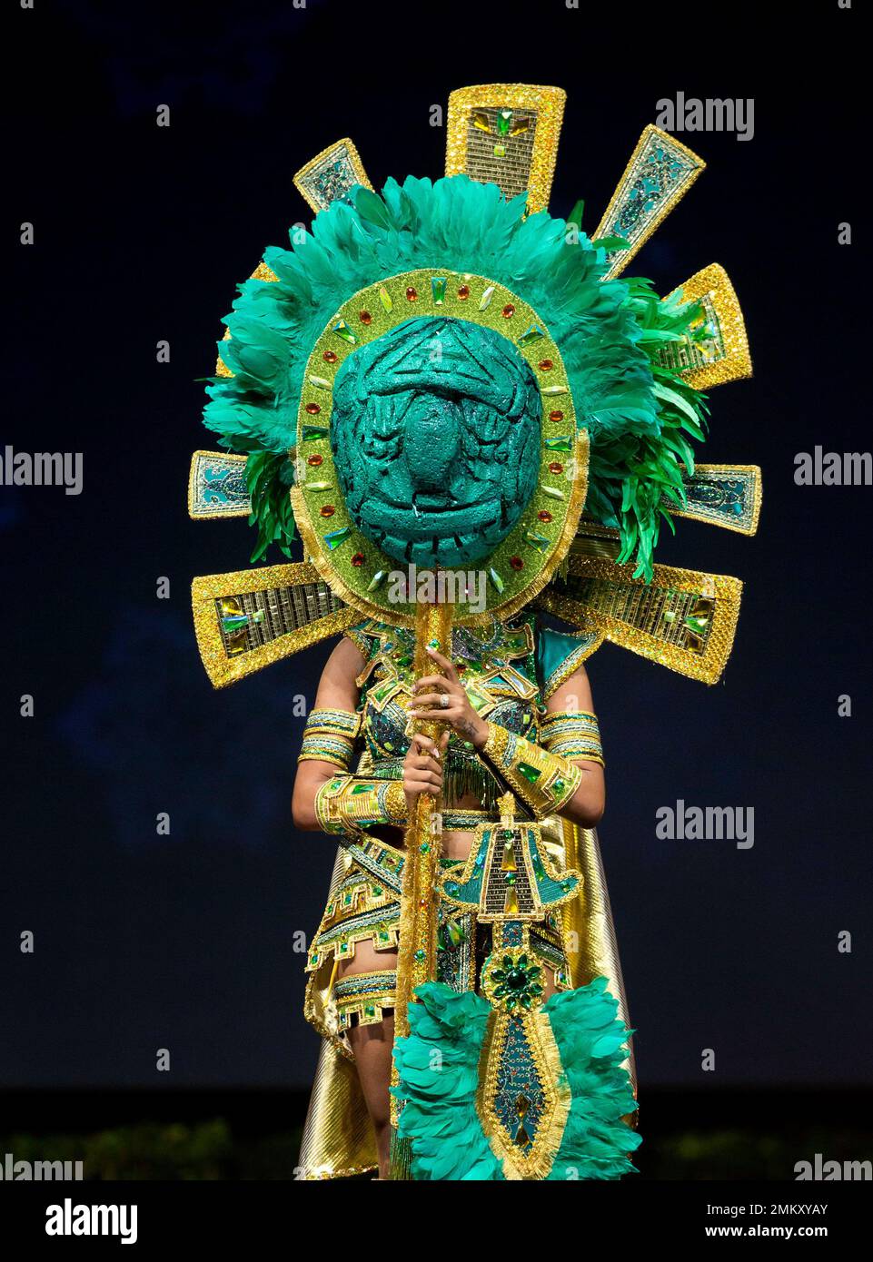 In this Monday, Dec. 10, 2018 photo Miss Belize Jenelli Fraser displays ...