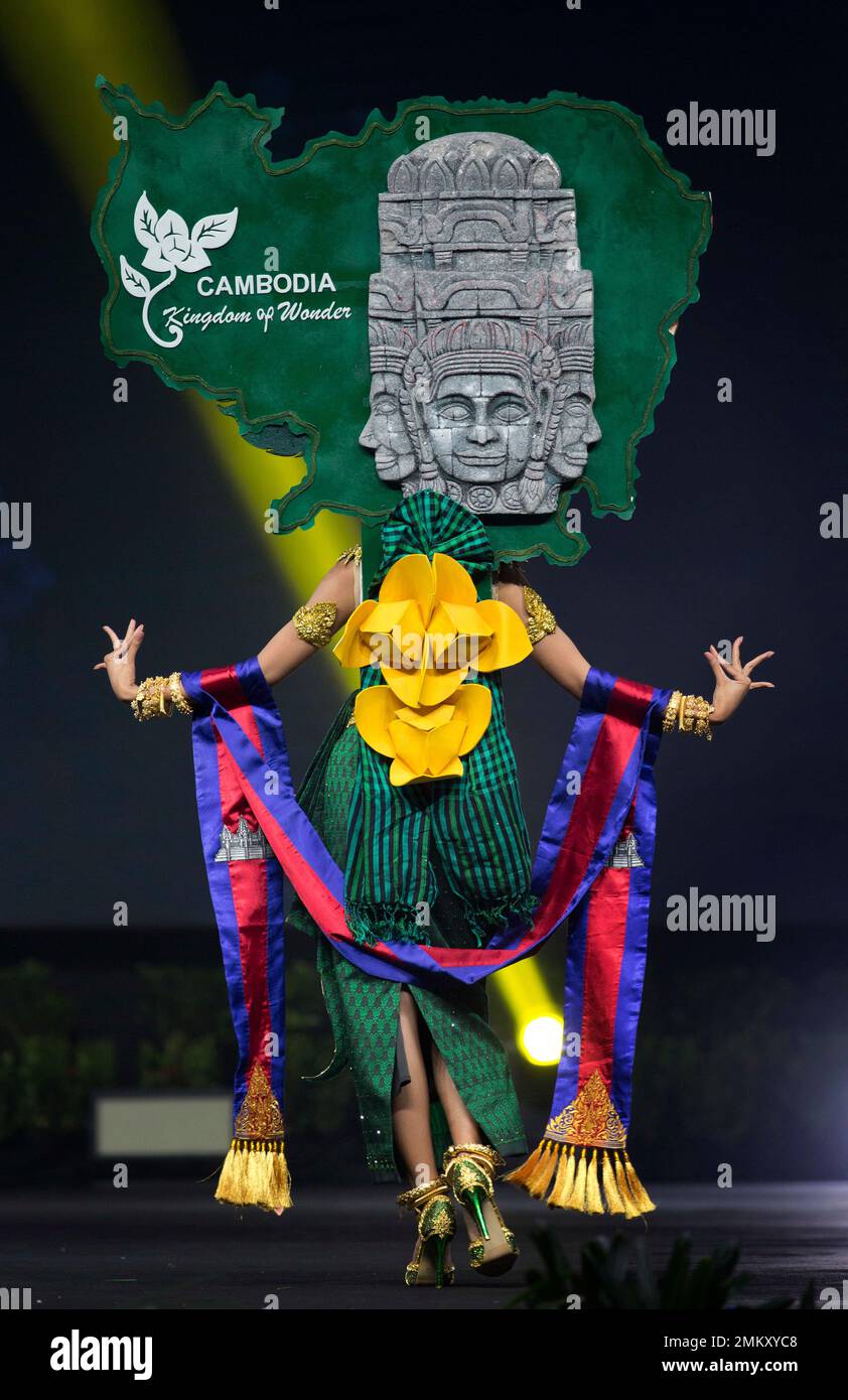 In this Monday, Dec. 10, 2018 photo Miss Cambodia Nat Rern displays her ...