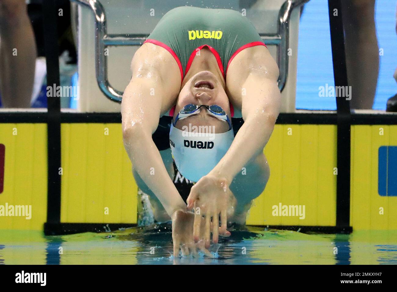 Germany's Laura Riedemann competes in the heats of the Women's 4x100m ...