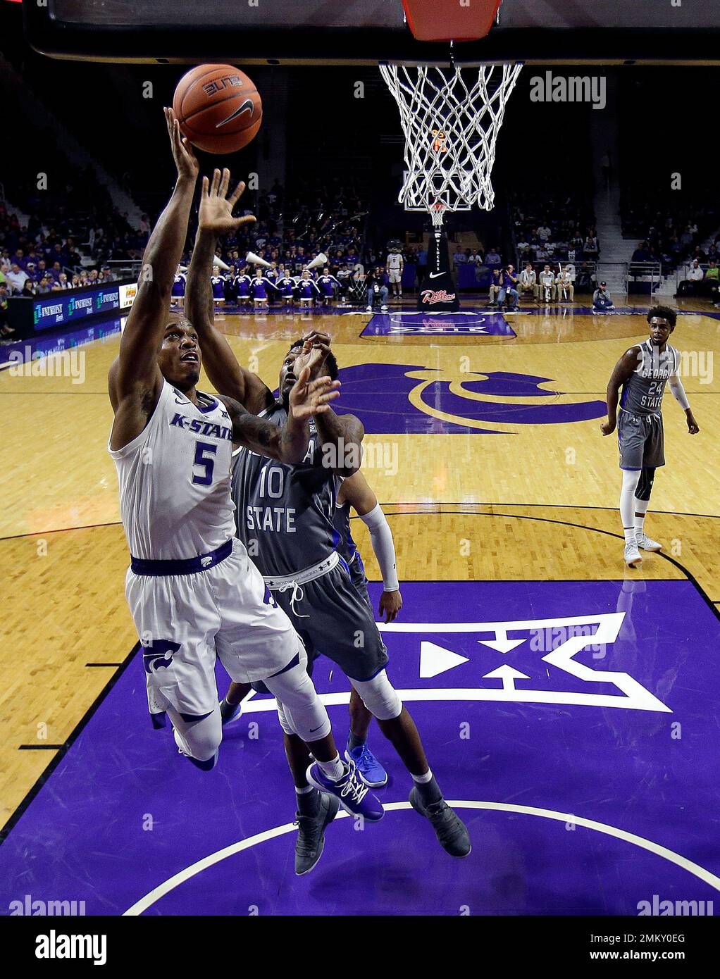 Kansas State's Barry Brown Jr. (5) gets past Georgia State's Nelson ...